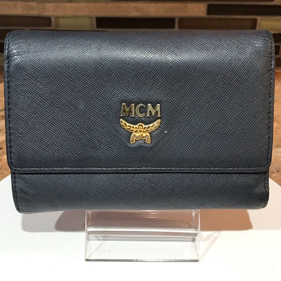 MCM | Bags | Mcm Signature Leather Trifold Wallet | Poshmark